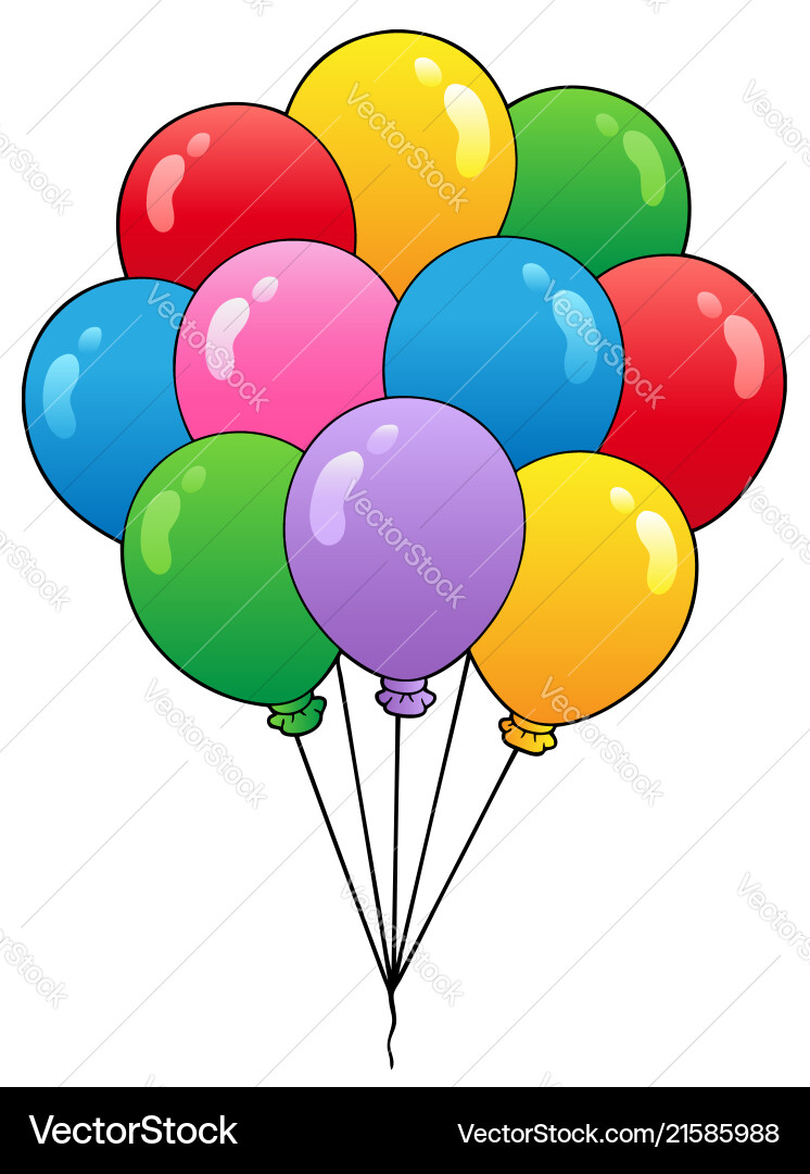 Colorful Cartoon Balloons Royalty Free Vector Image