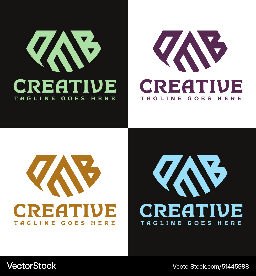 Creative-3-letter-logo-designpmb Royalty Free Vector Image