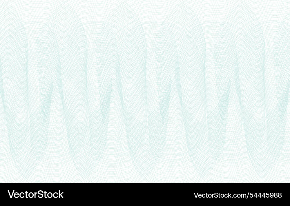 Guilloche Swirl Pattern - Teal & White Vector Image