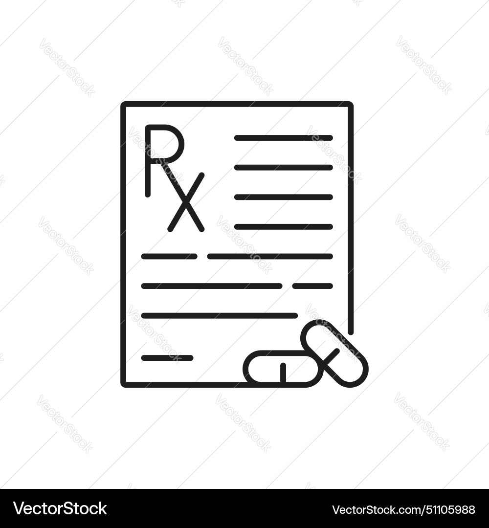 Pharmacy doctor prescription thin line icon Vector Image
