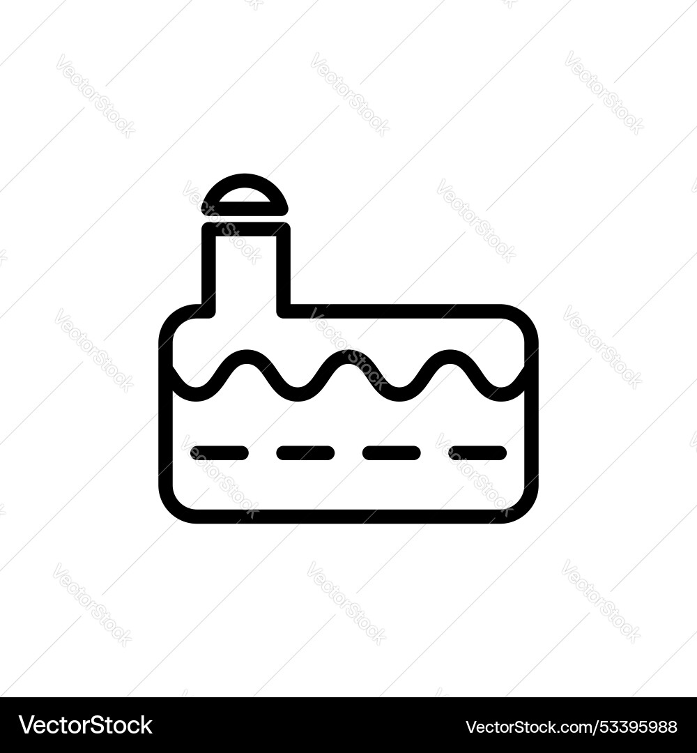 Sewerage tank line icon isolated on white Vector Image