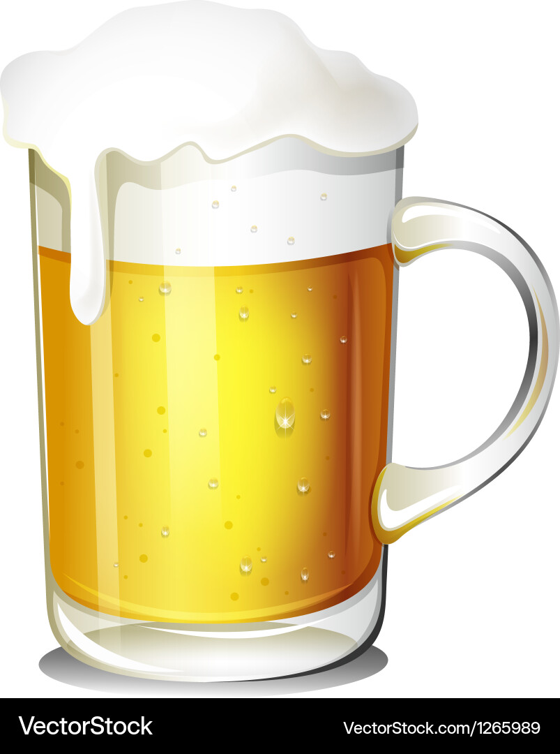 A glass of cold beer Royalty Free Vector Image
