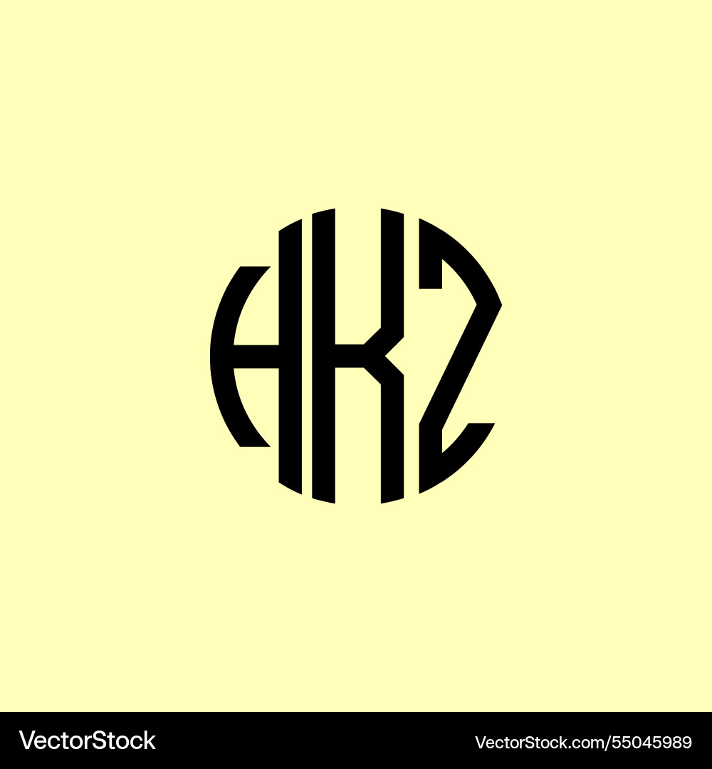 Creative rounded initial letters hkz logo Vector Image