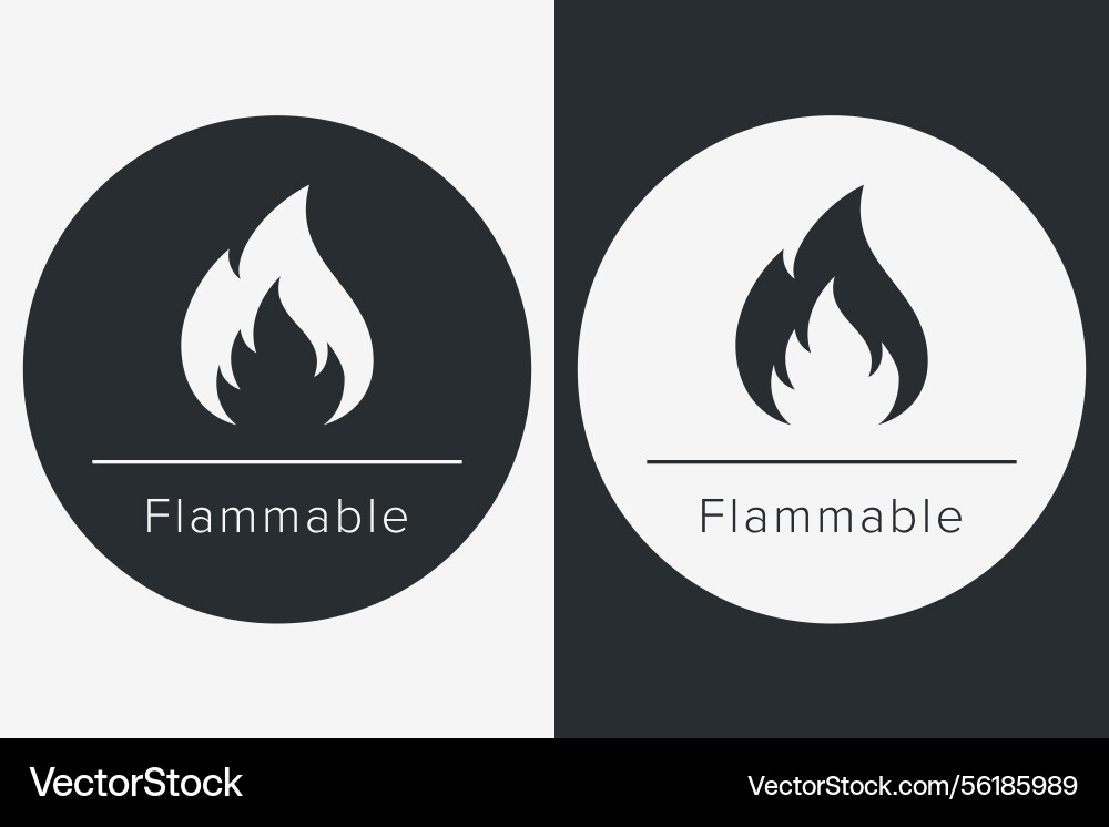 Flammable symbol packaging sign and label Vector Image