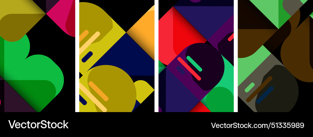 Geometric colorful poster backgrounds with squares