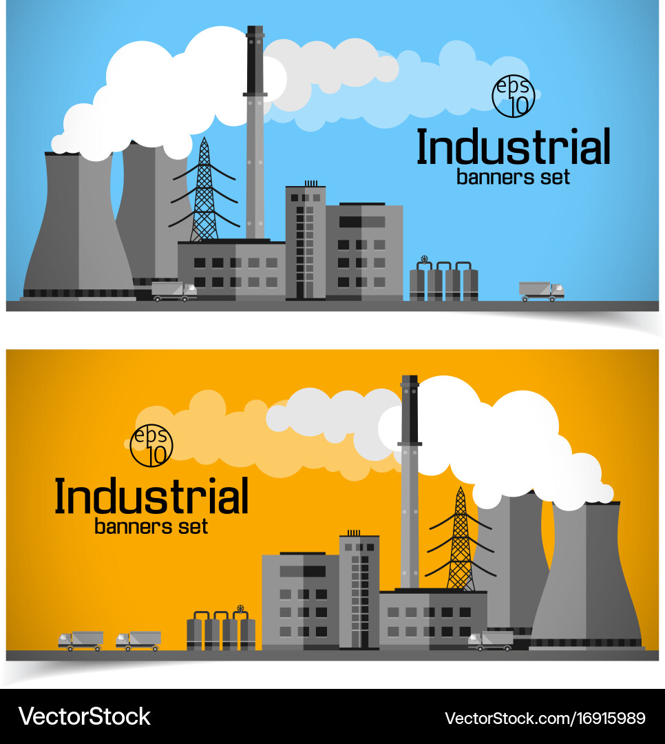 Industrial enterprise banners – Royalty-Free Vector | VectorStock