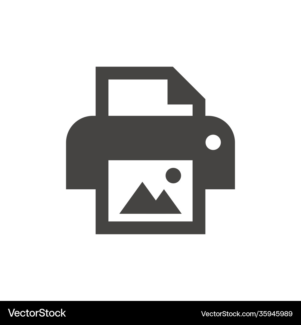 Photo printer black icon Royalty Free Vector Image