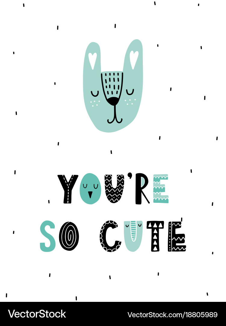 Scandinavian kids card Royalty Free Vector Image