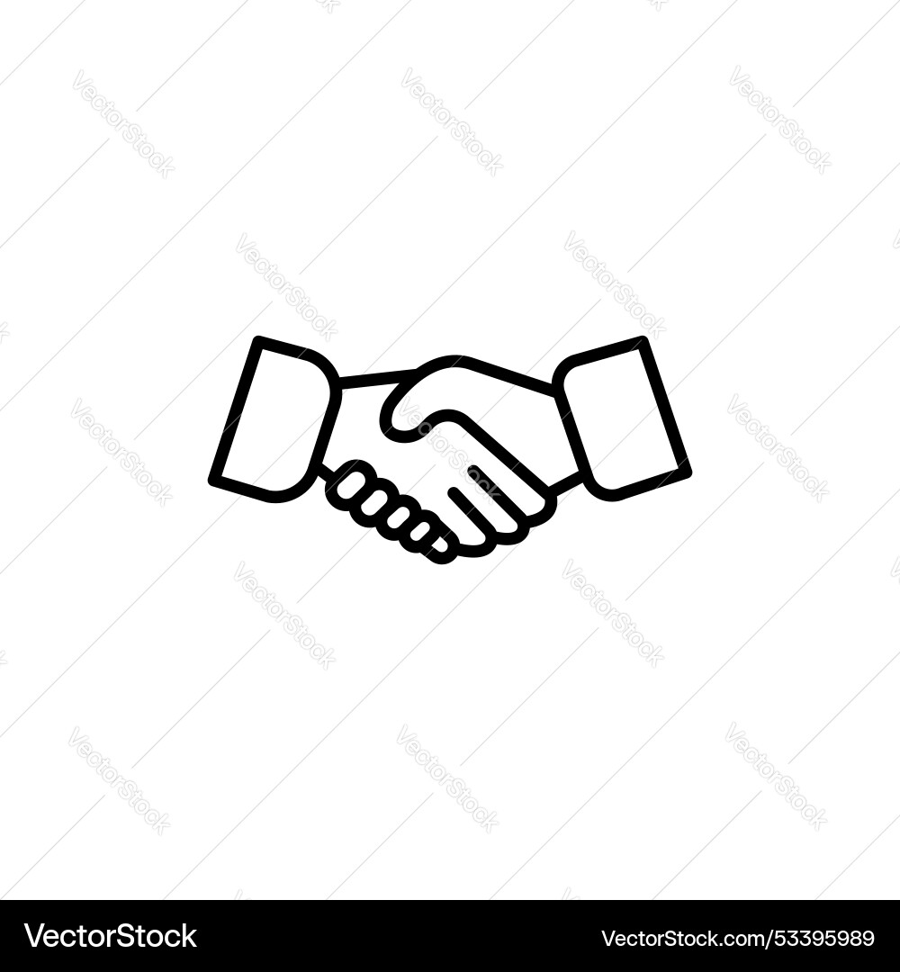 Shake hands line icon isolated on white background