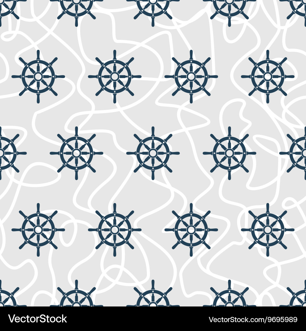 Ship helm seamless pattern Royalty Free Vector Image