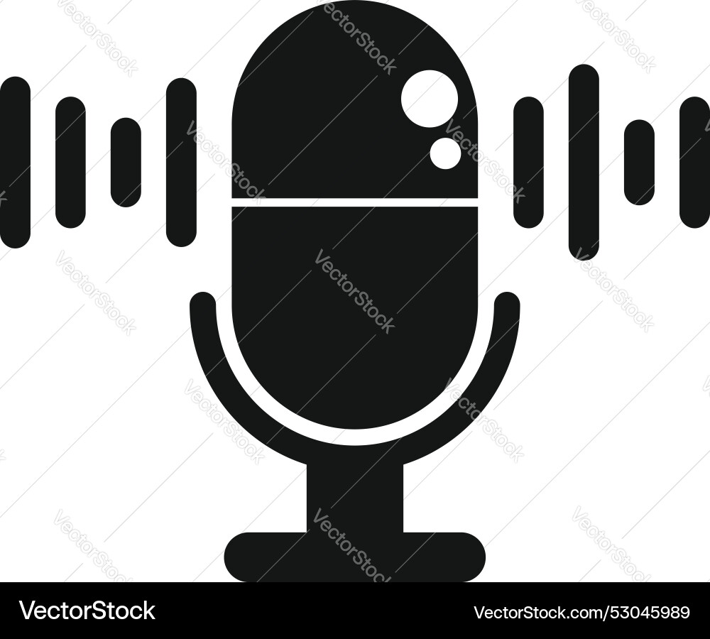 Studio microphone recording sound wave icon Vector Image