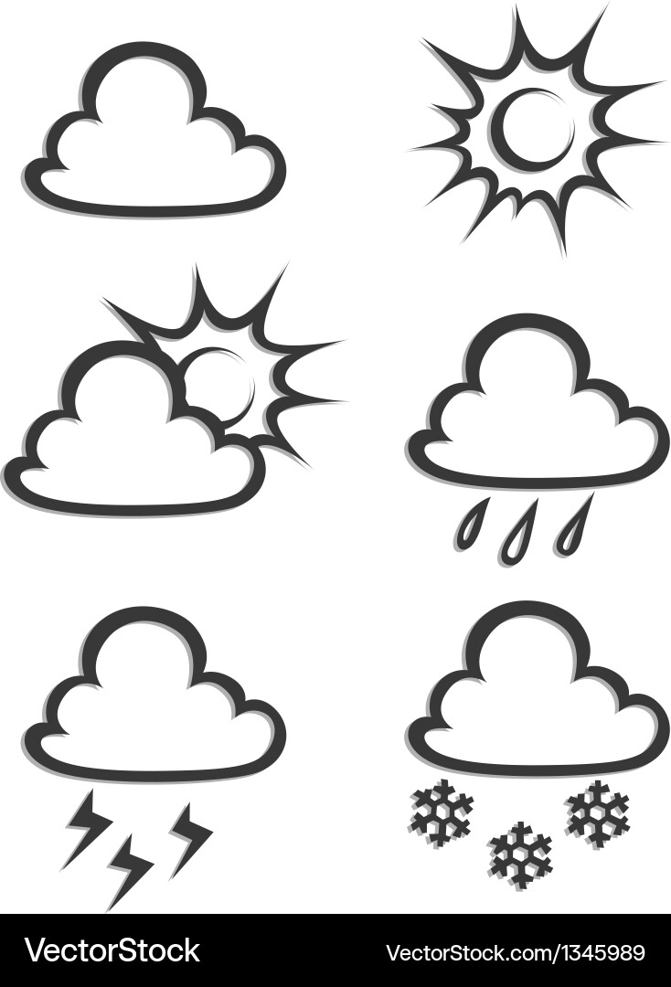 Weather Icons Collection Royalty Free Vector Image