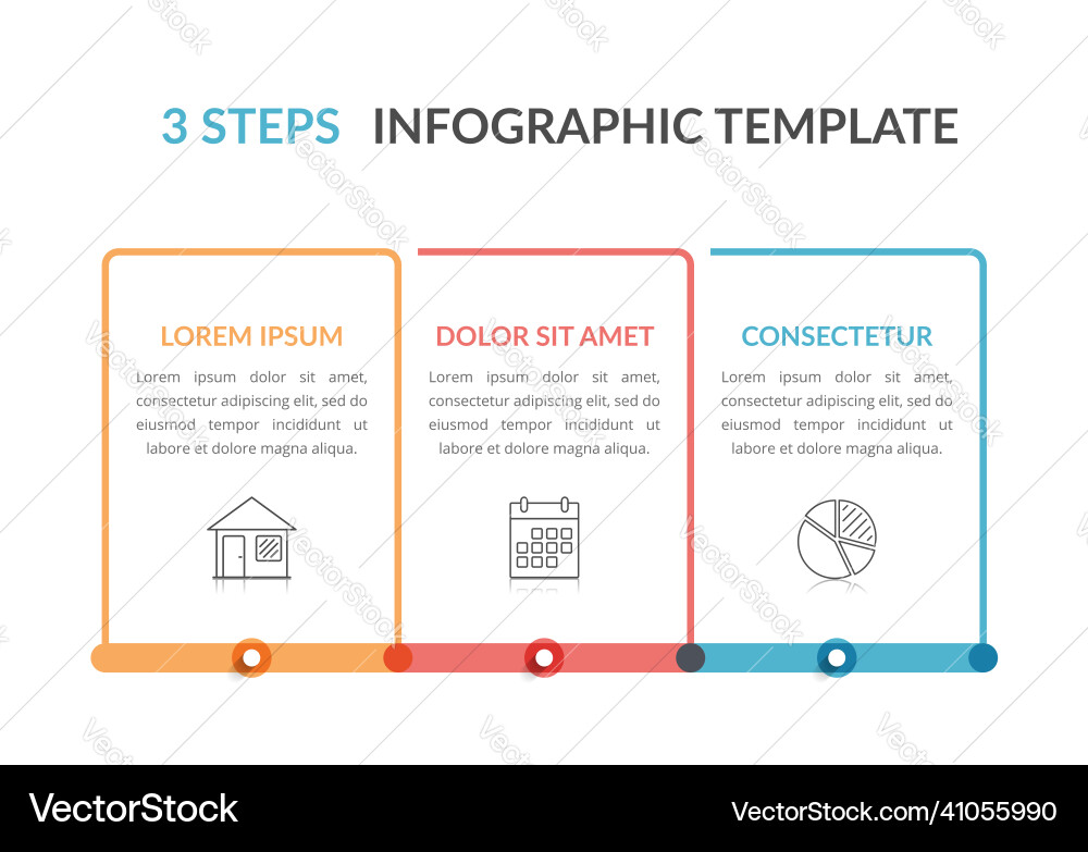 3 steps - infographic template Royalty Free Vector Image