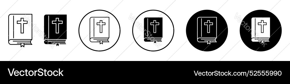 Bible icon set on white background Royalty Free Vector Image