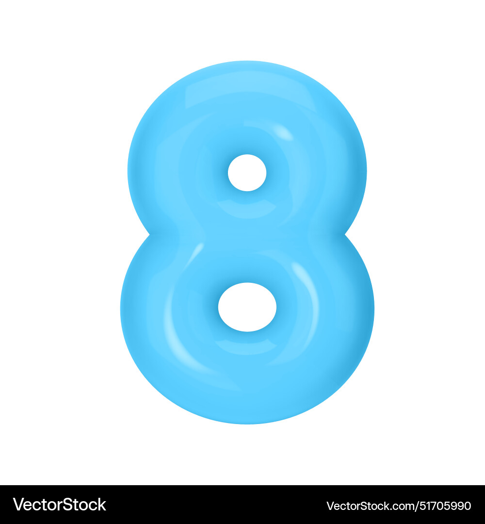 Blue Number Eight Balloon Royalty Free Vector Image