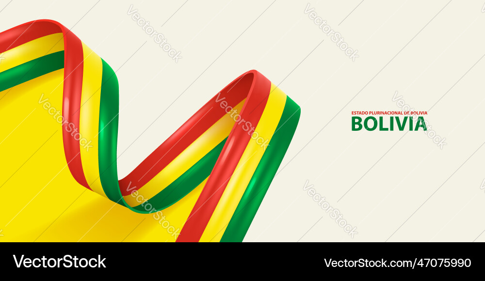 Bolivia ribbon flag Royalty Free Vector Image - VectorStock