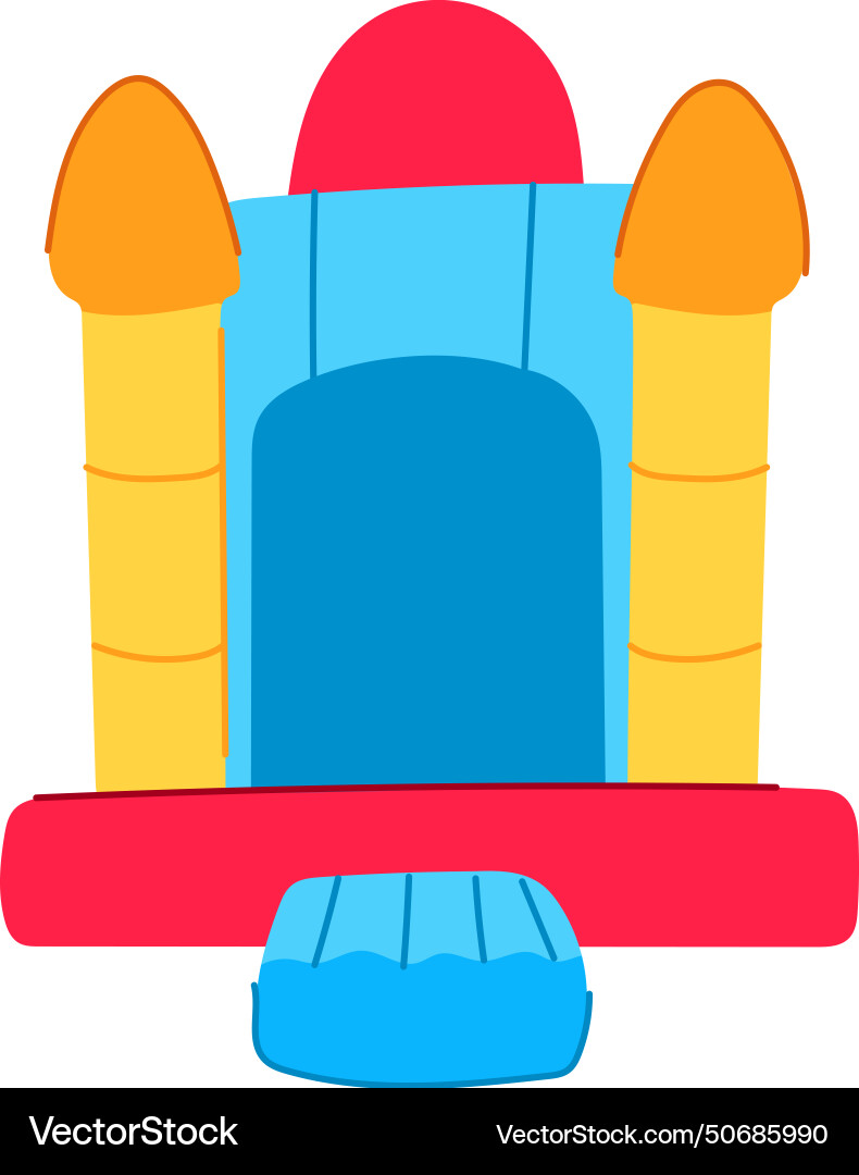 Bounce inflatable castle cartoon Royalty Free Vector Image