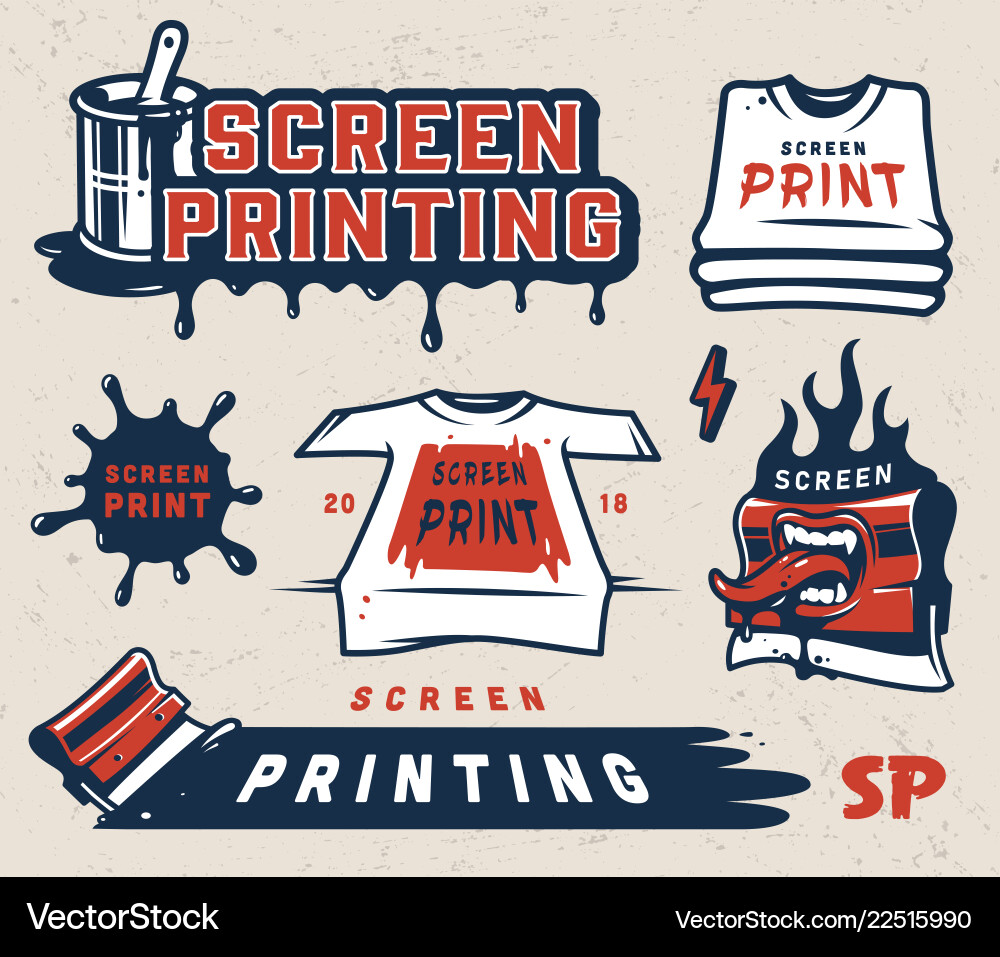 Colorful Screen Printing Concept Royalty Free Vector Image