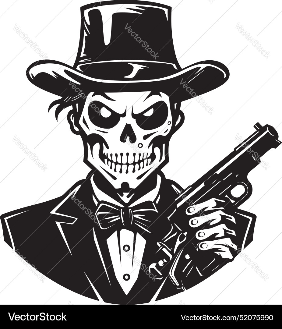 Dead eye bones guns graphic icon gunpowder Vector Image