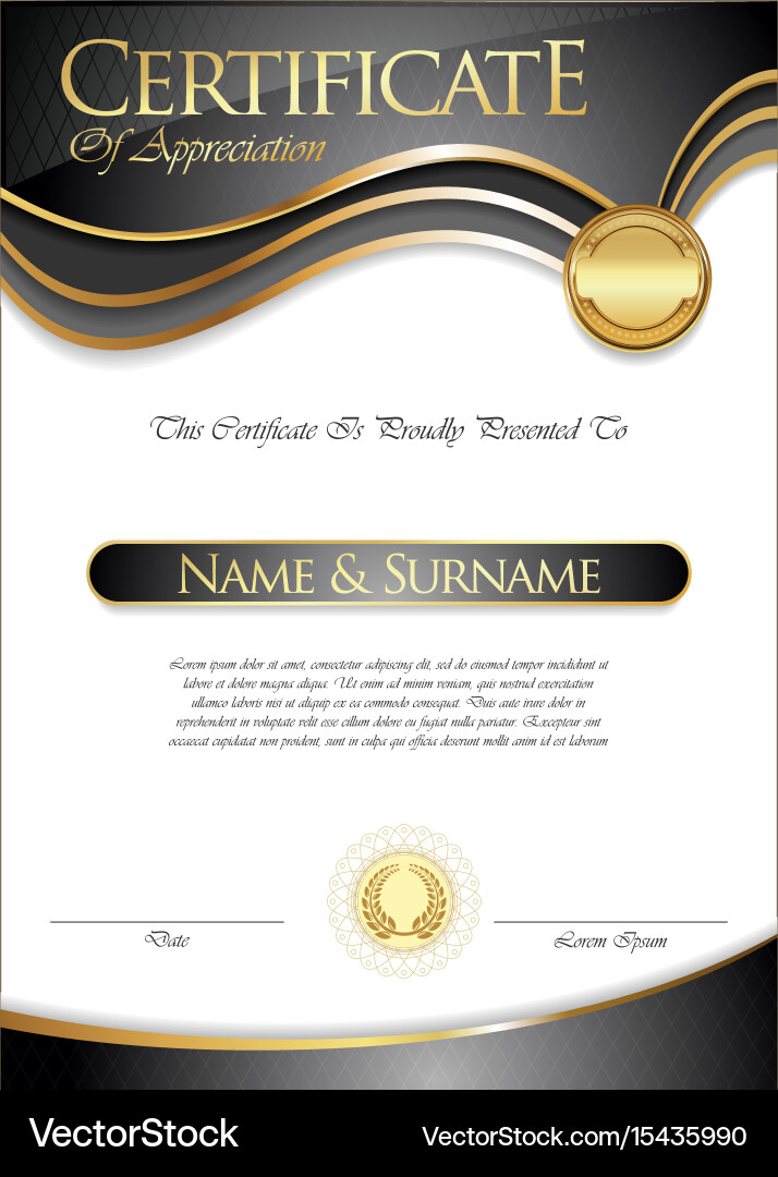 Elegant Diploma Certificate Template Royalty Free Vector