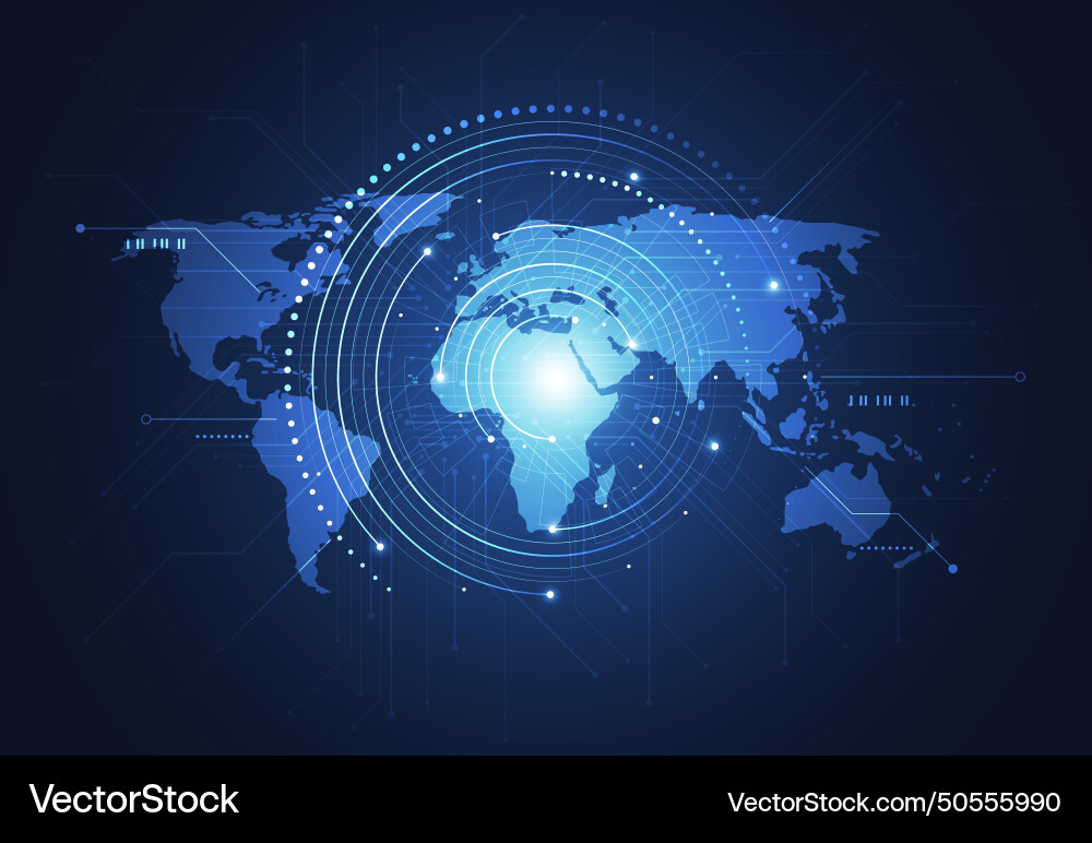 Global network connection world map point Vector Image