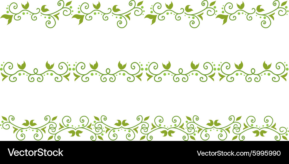 Green floral border Royalty Free Vector Image - VectorStock