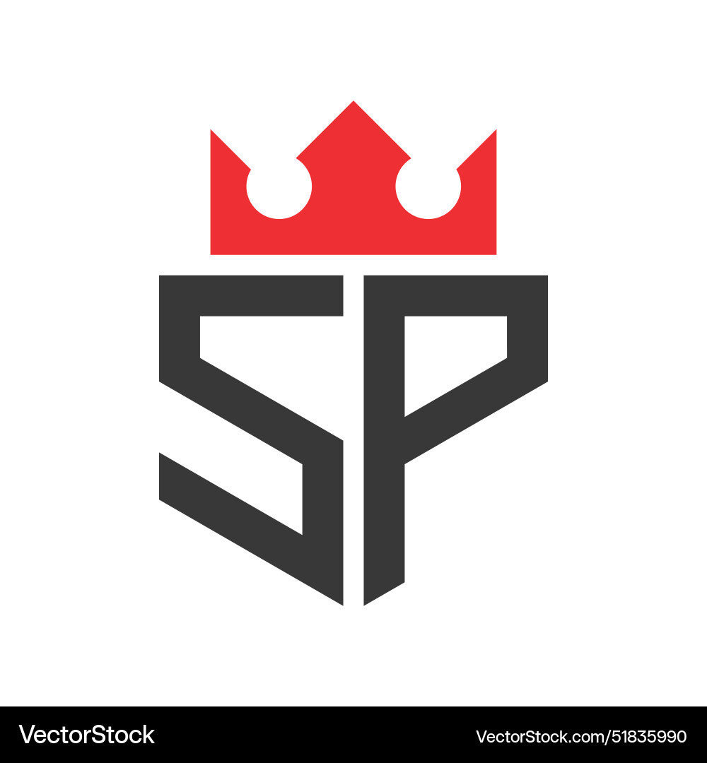 Letter sp crown logo Royalty Free Vector Image