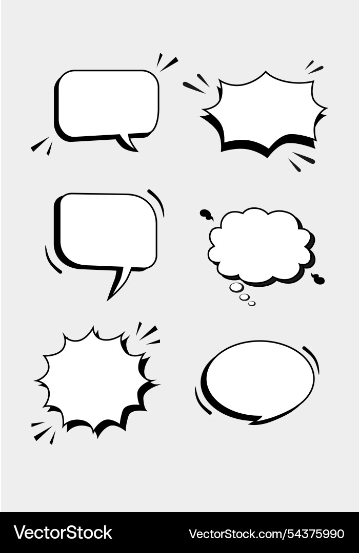 Variation empty comic speech bubbles free Vector Image