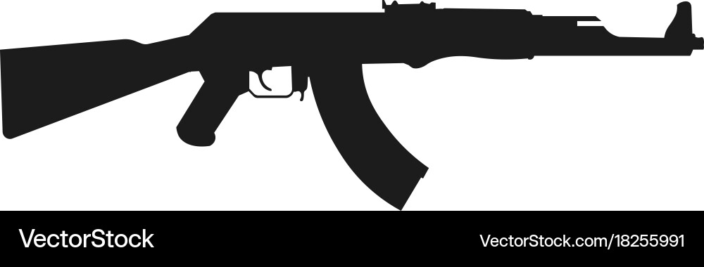 Assault rifle icon isolated on white kalashnikov Vector Image