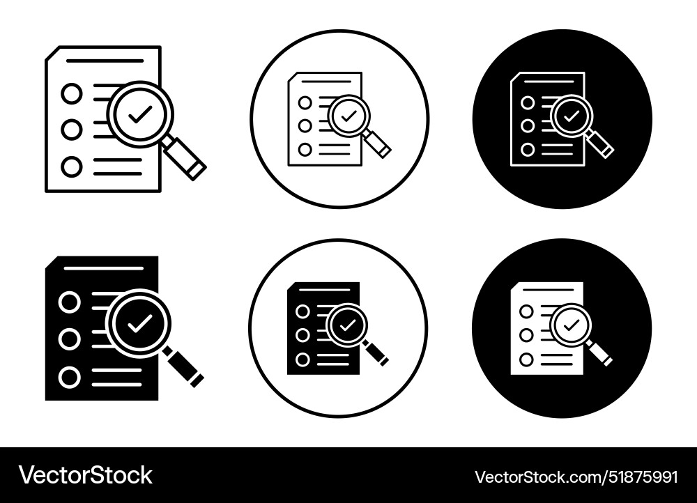 Data verification icon outline flat Royalty Free Vector