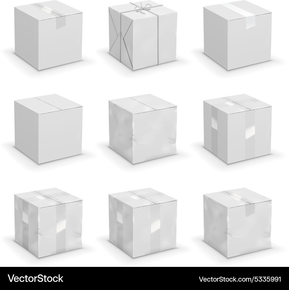 Different boxes Royalty Free Vector Image - VectorStock