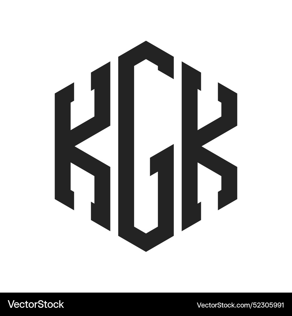 Kgk logo design initial letter monogram Royalty Free Vector