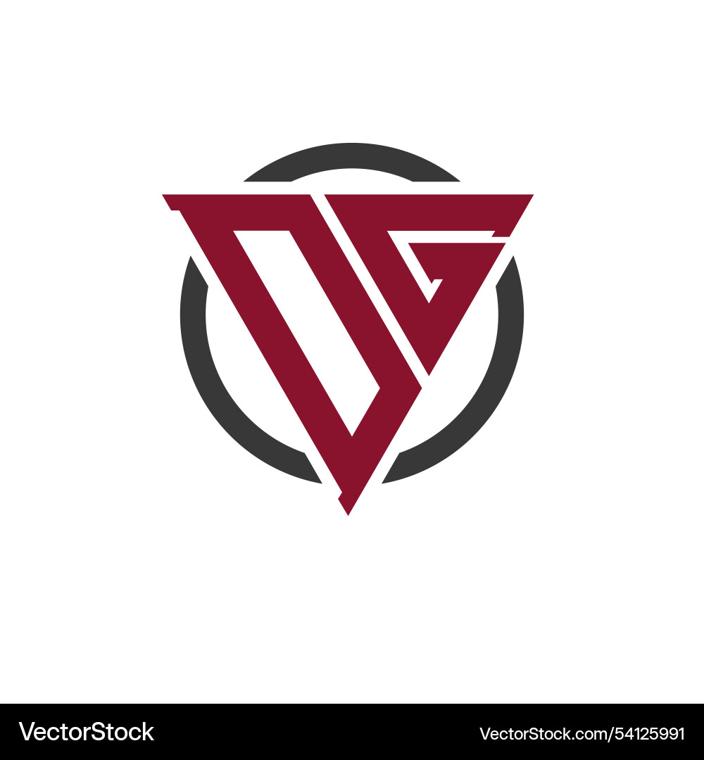 Letter dg monogram logo in bold triangle design Vector Image