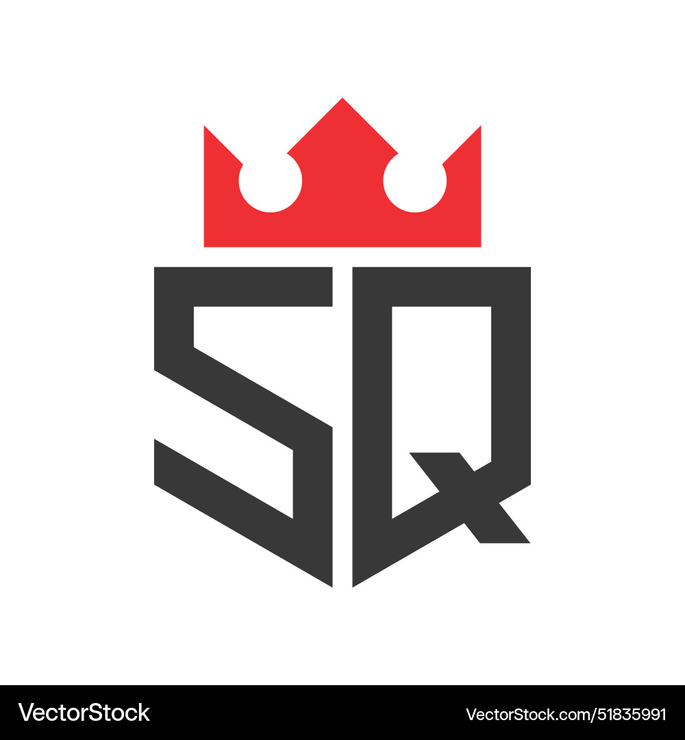 Letter sq crown logo Royalty Free Vector Image