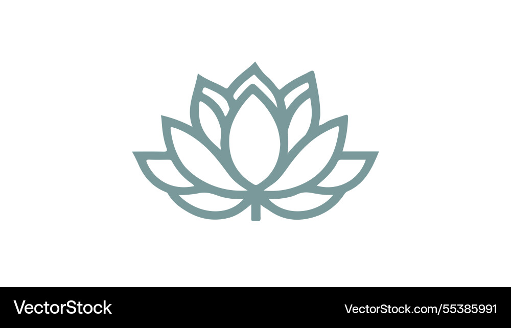 Lotus flower simple outline Royalty Free Vector Image