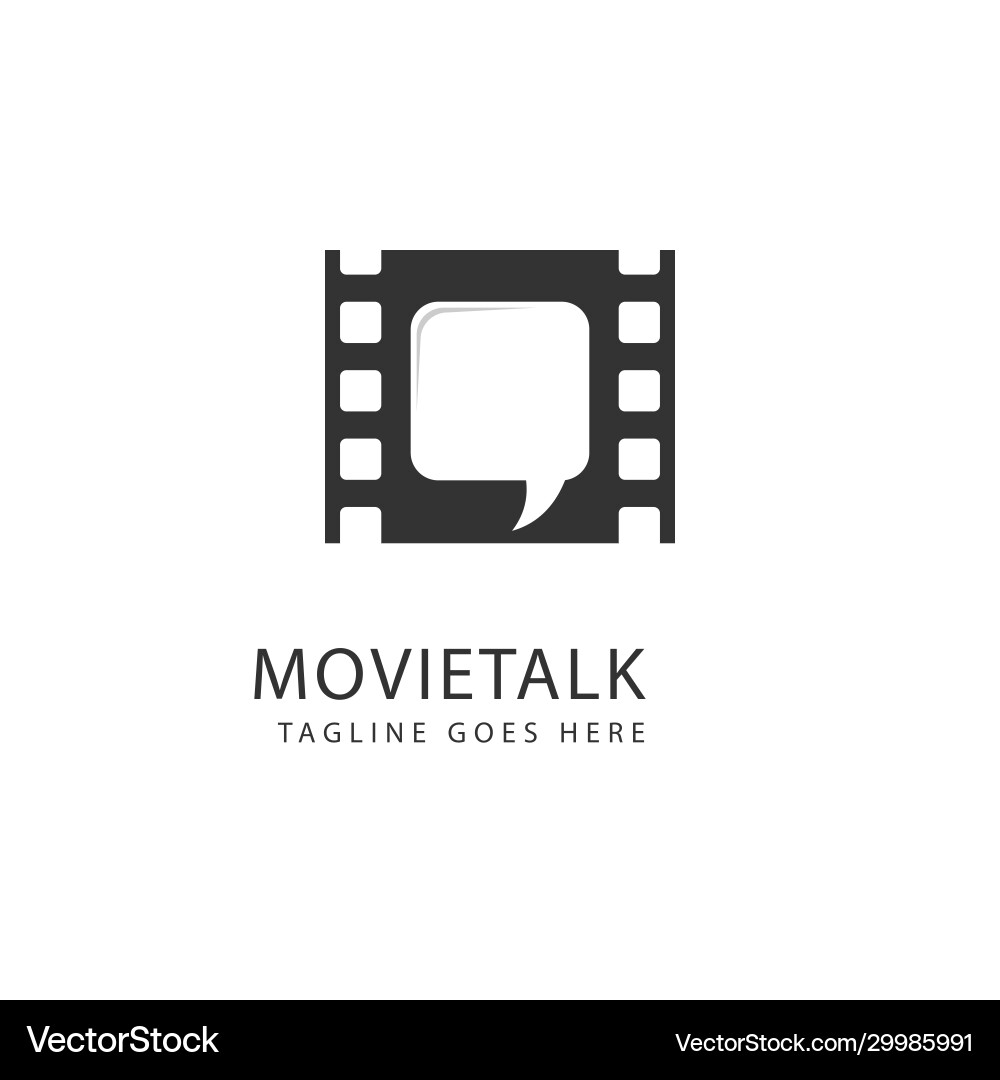 Movie talk logo with chat bubble Royalty Free Vector Image