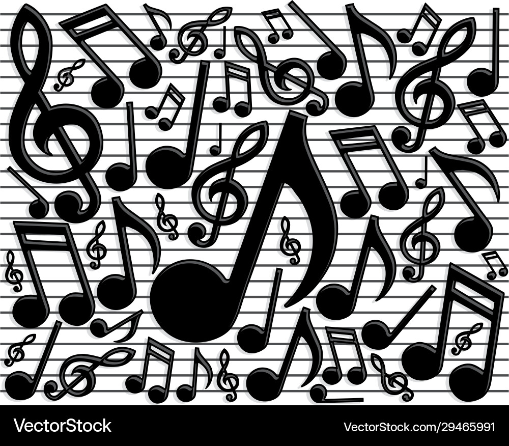 Music notes background graphic Royalty Free Vector Image