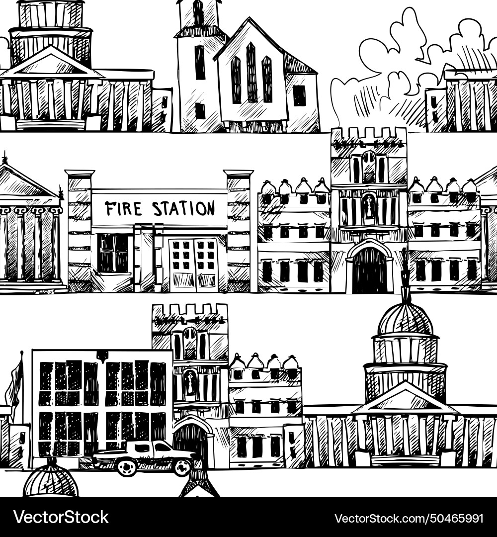 Seamless background with government buildings Vector Image