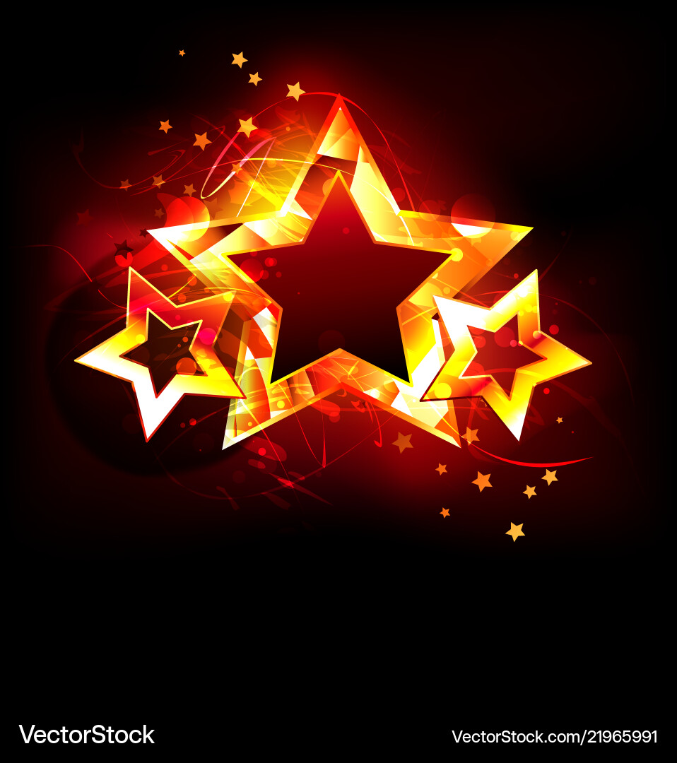 Three fire stars Royalty Free Vector Image - VectorStock