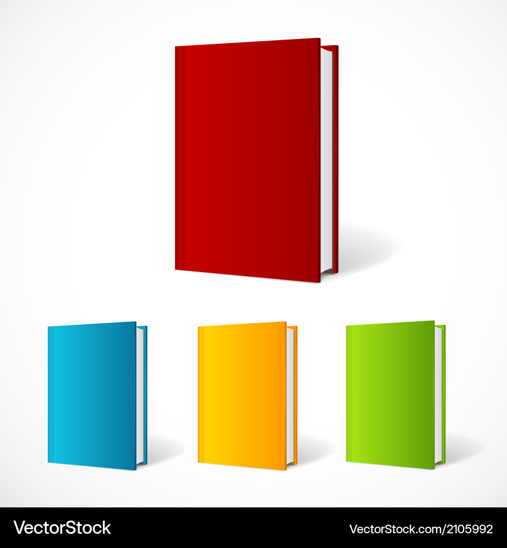 Book cover set perspective Royalty Free Vector Image