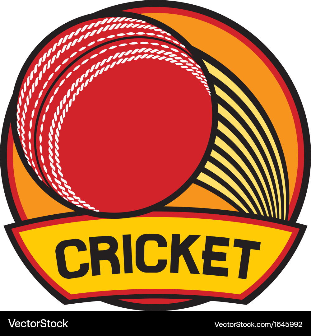 Cricket Symbol Etikett Royal Free Vector Image