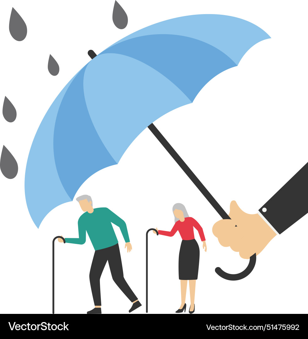 Endowment insurance the population is aging Vector Image