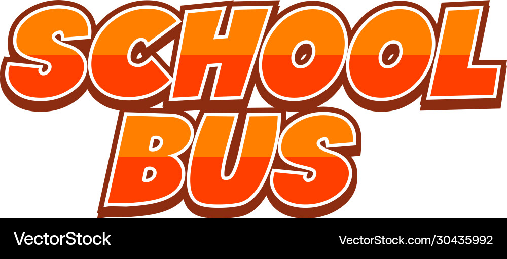 Font design for word school bus on white Vector Image