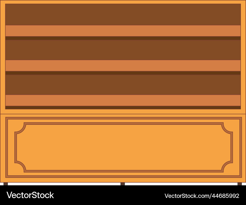 Isolated wood shelf cartoon Royalty Free Vector Image