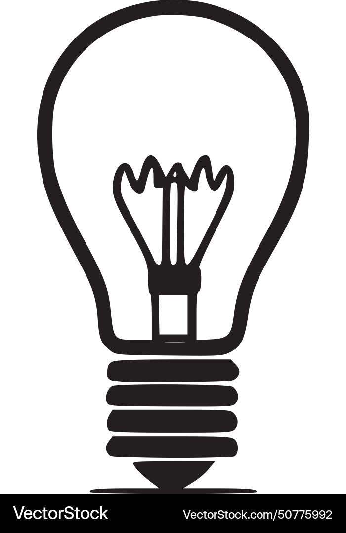 Light bulb - minimalist and simple silhouette Vector Image