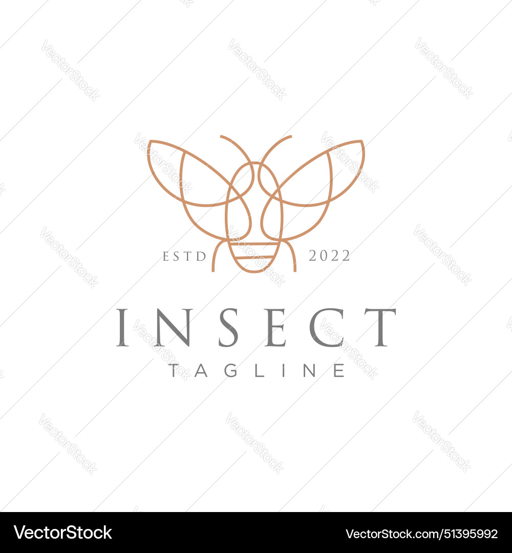 Lines hipster fly insect logo symbol icon Vector Image