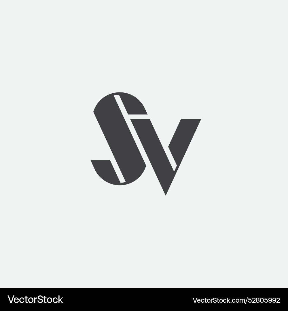 Monogram letters sv Royalty Free Vector Image - VectorStock