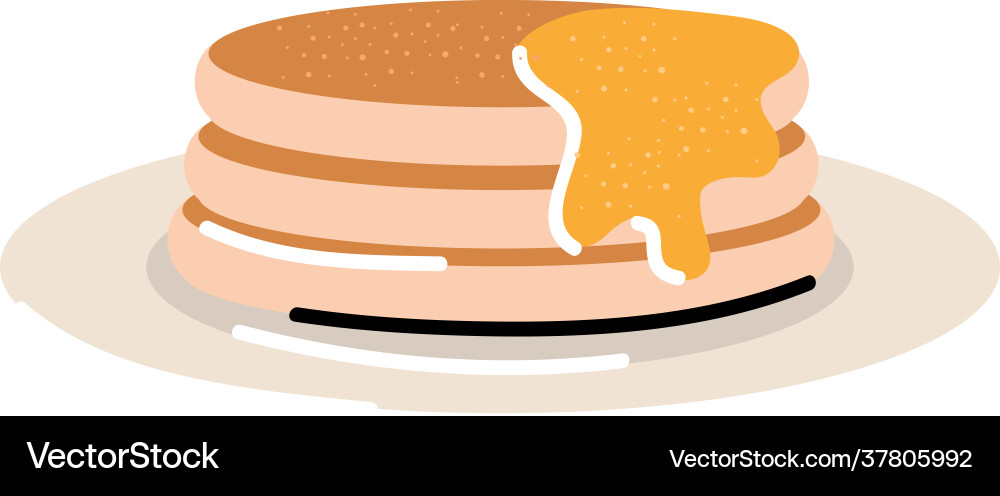 Pancake with syrup Royalty Free Vector Image - VectorStock