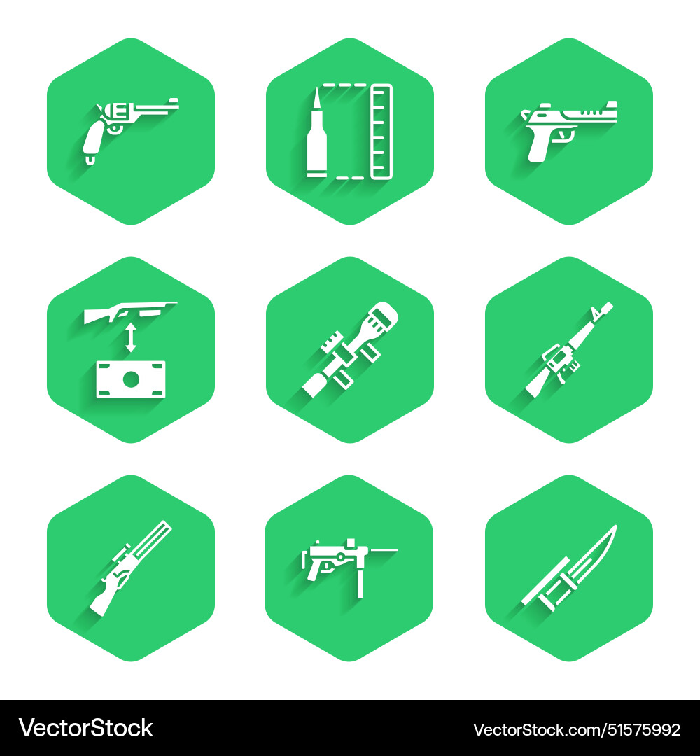 Set sniper optical sight submachine gun m3 Vector Image