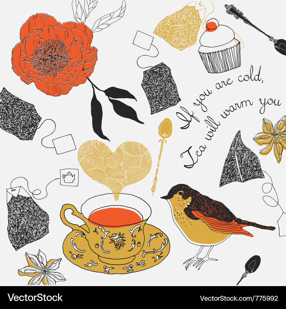 Tea time Royalty Free Vector Image - VectorStock